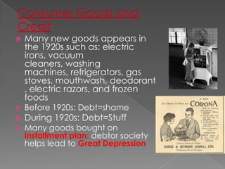 1920s Consumer Products