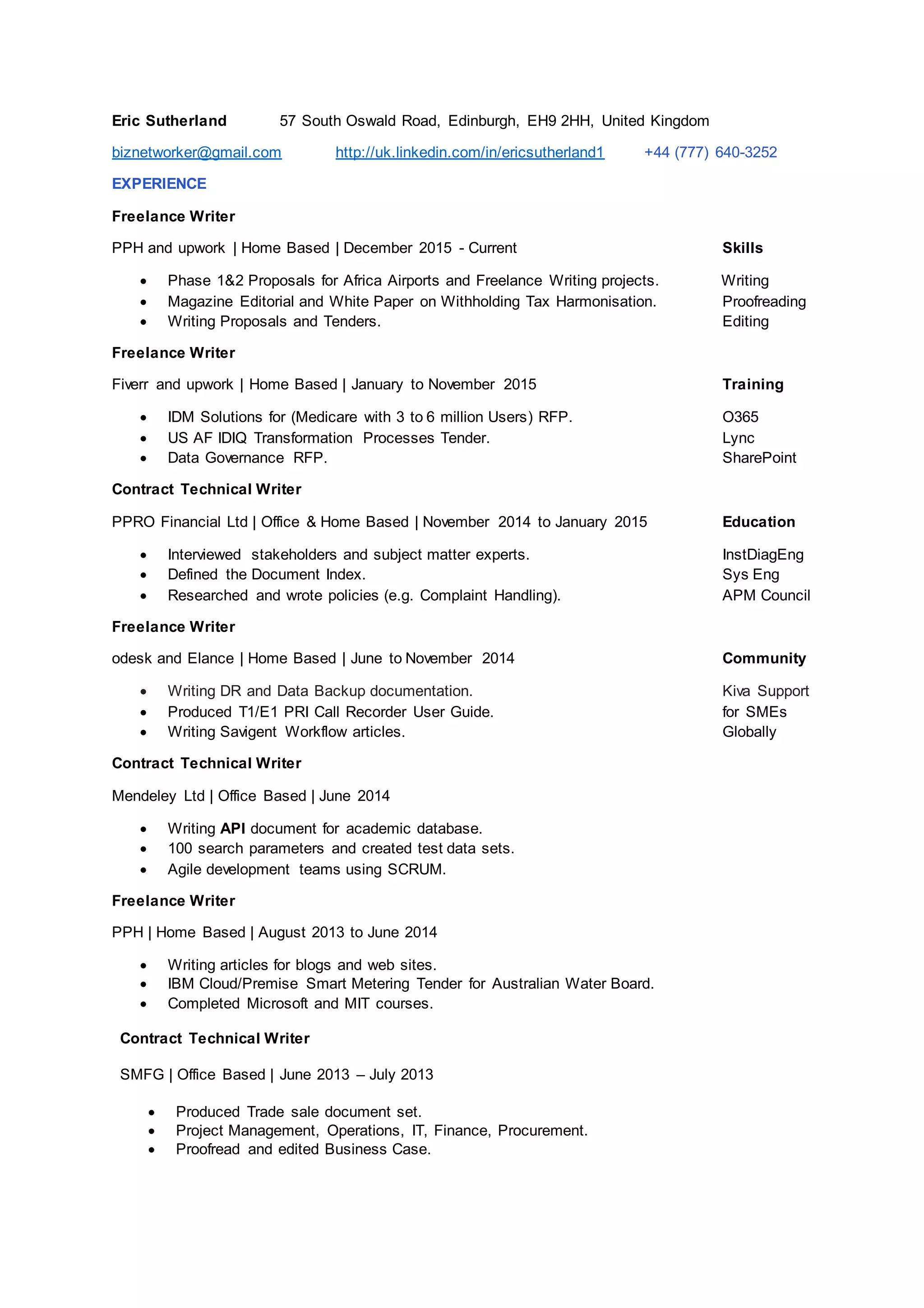 US 1 page CV | DOCX