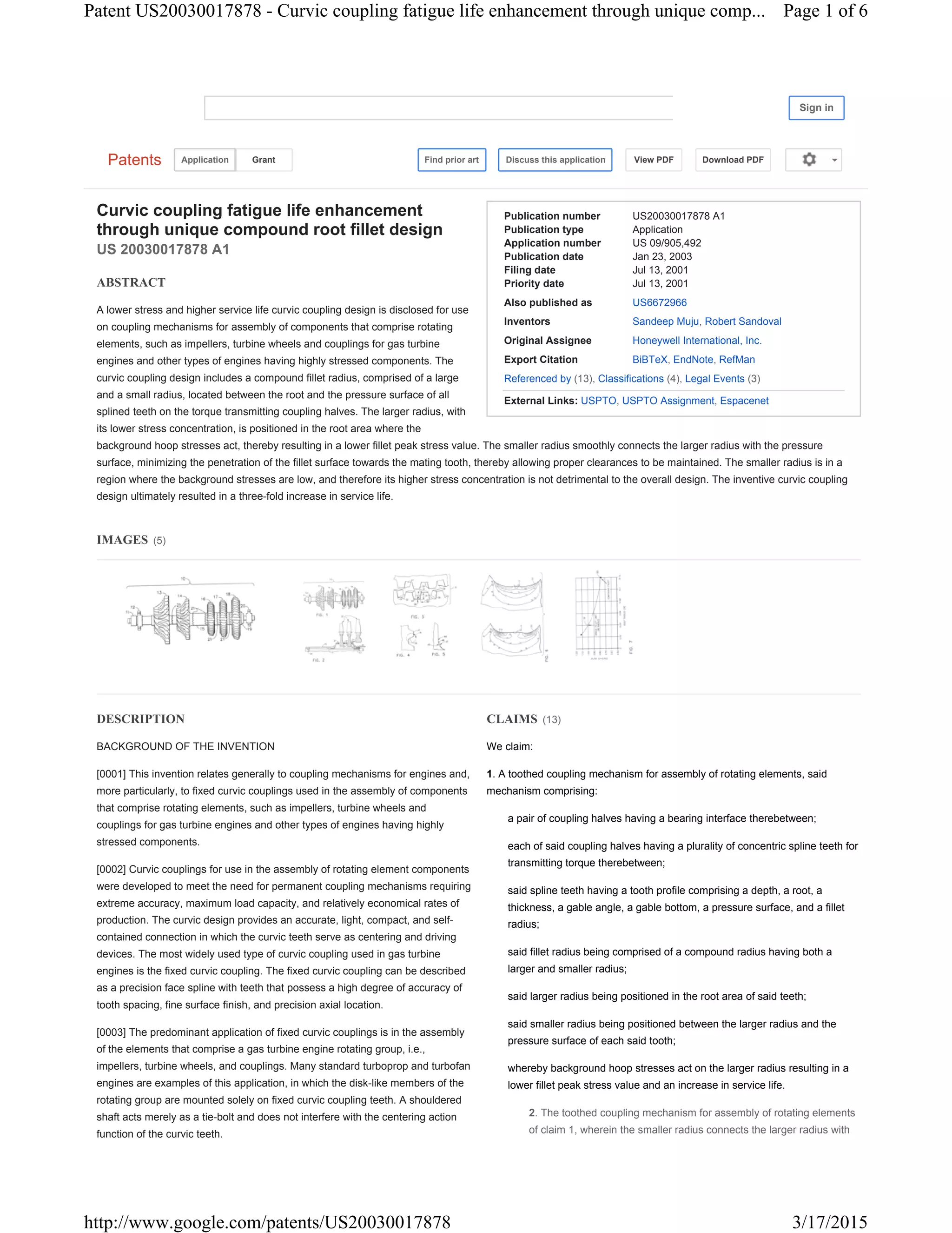 Us20030017878 curvic coupling patent - sandeep muju | PDF