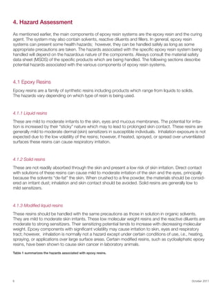 2011 Epoxy Safe Handling Guide | PDF