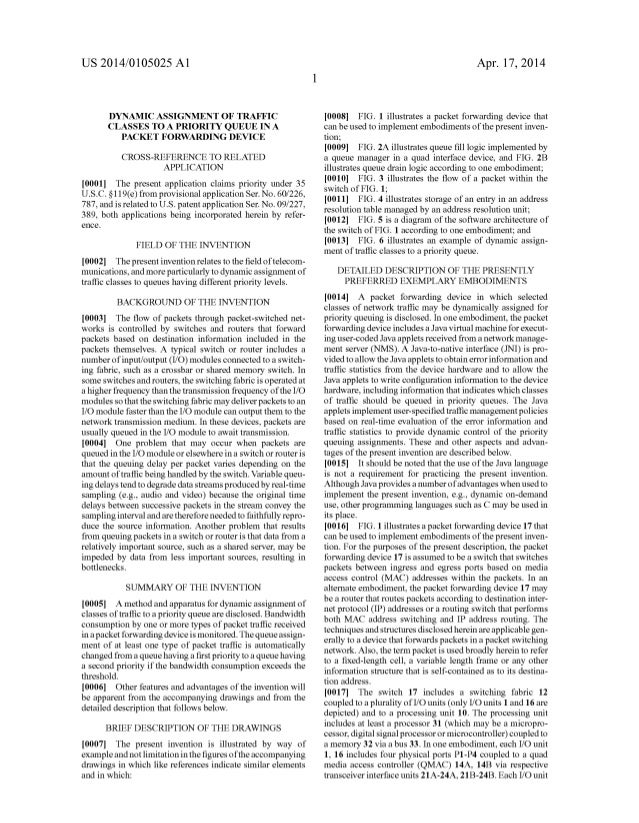 Dynamic Assignment Of Traffic Classes To A Priority Queue In A Packet 8224