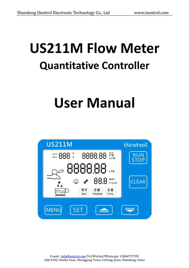 US211M digital flow meter user manual | PDF | Physics | Science