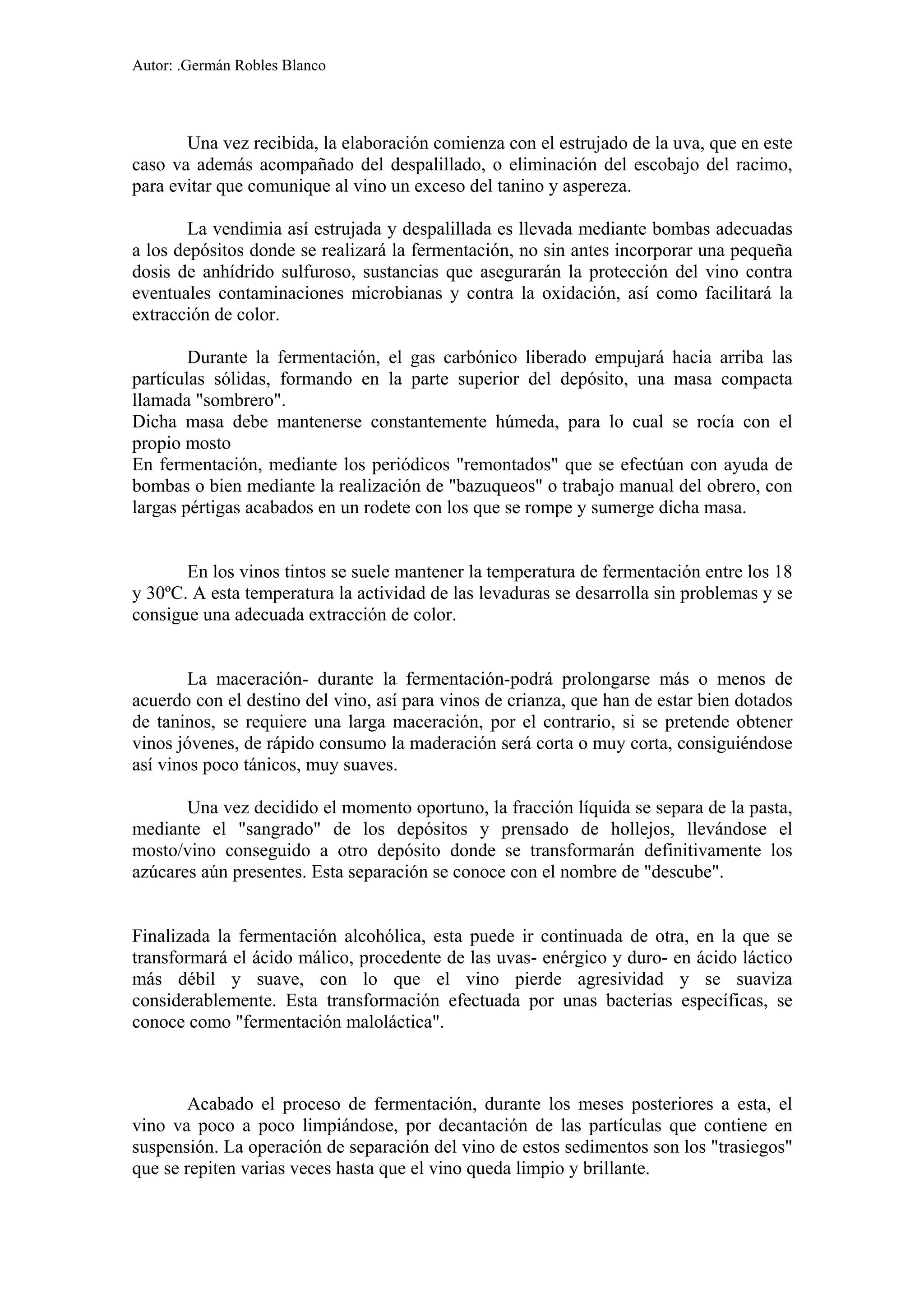 proceso de la elaboración del vino | PDF