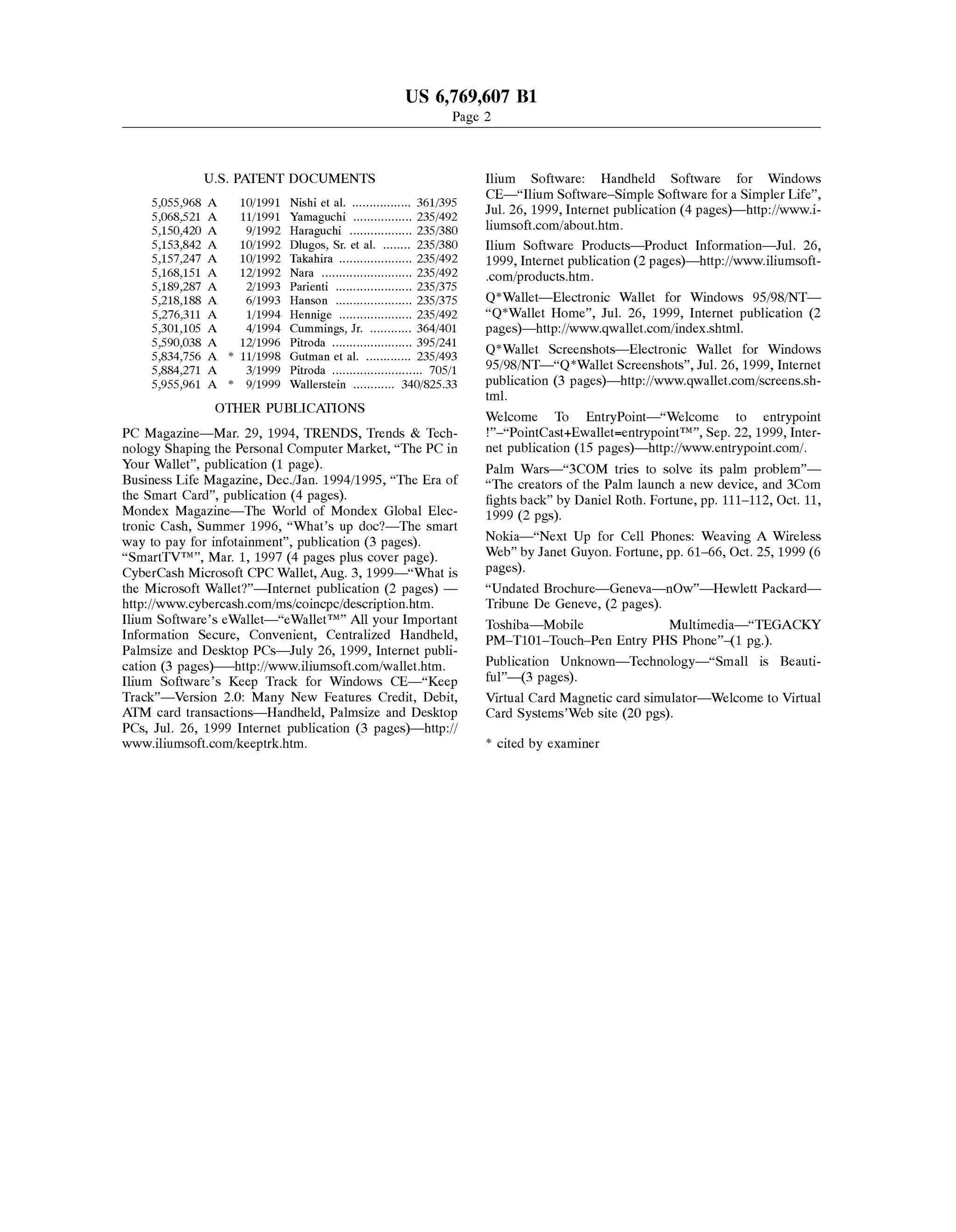 Us6769607 point of sale and display adapter for electronic transaction ...