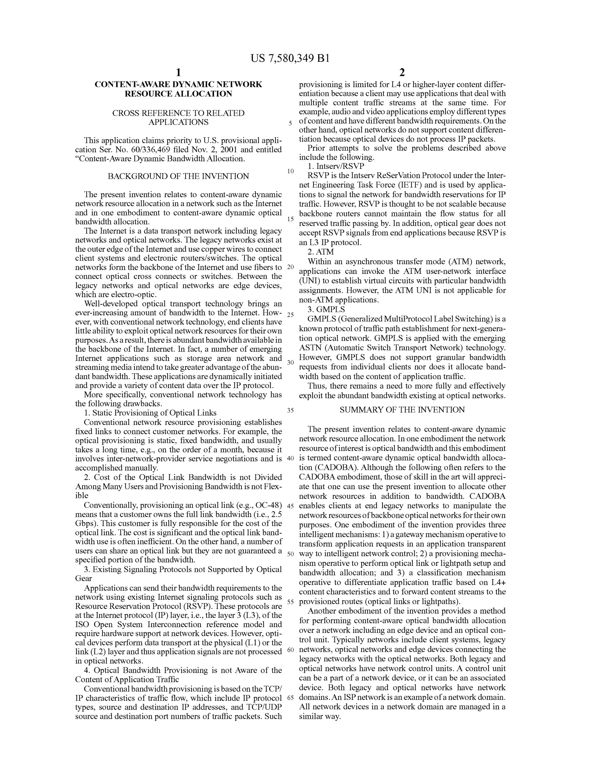 Content Aware Dynamic Network Resource Allocation Pdf