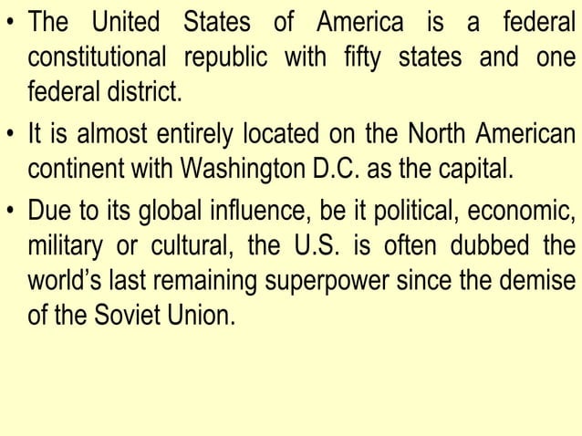 USA: A brief introduction | PPT | North America Travel | Travel Locations