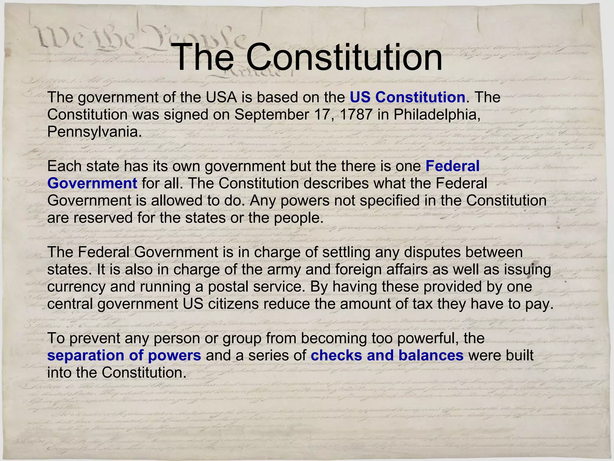 US system of government | PPT
