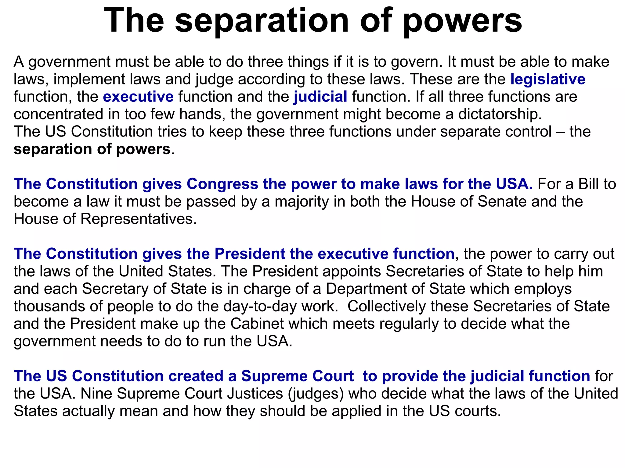 US system of government | PPT