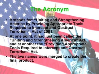 Usa Patriot Act | PPT