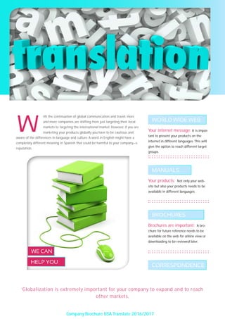 Usa Translate - translation company in El Paso, TX - brochure | PDF