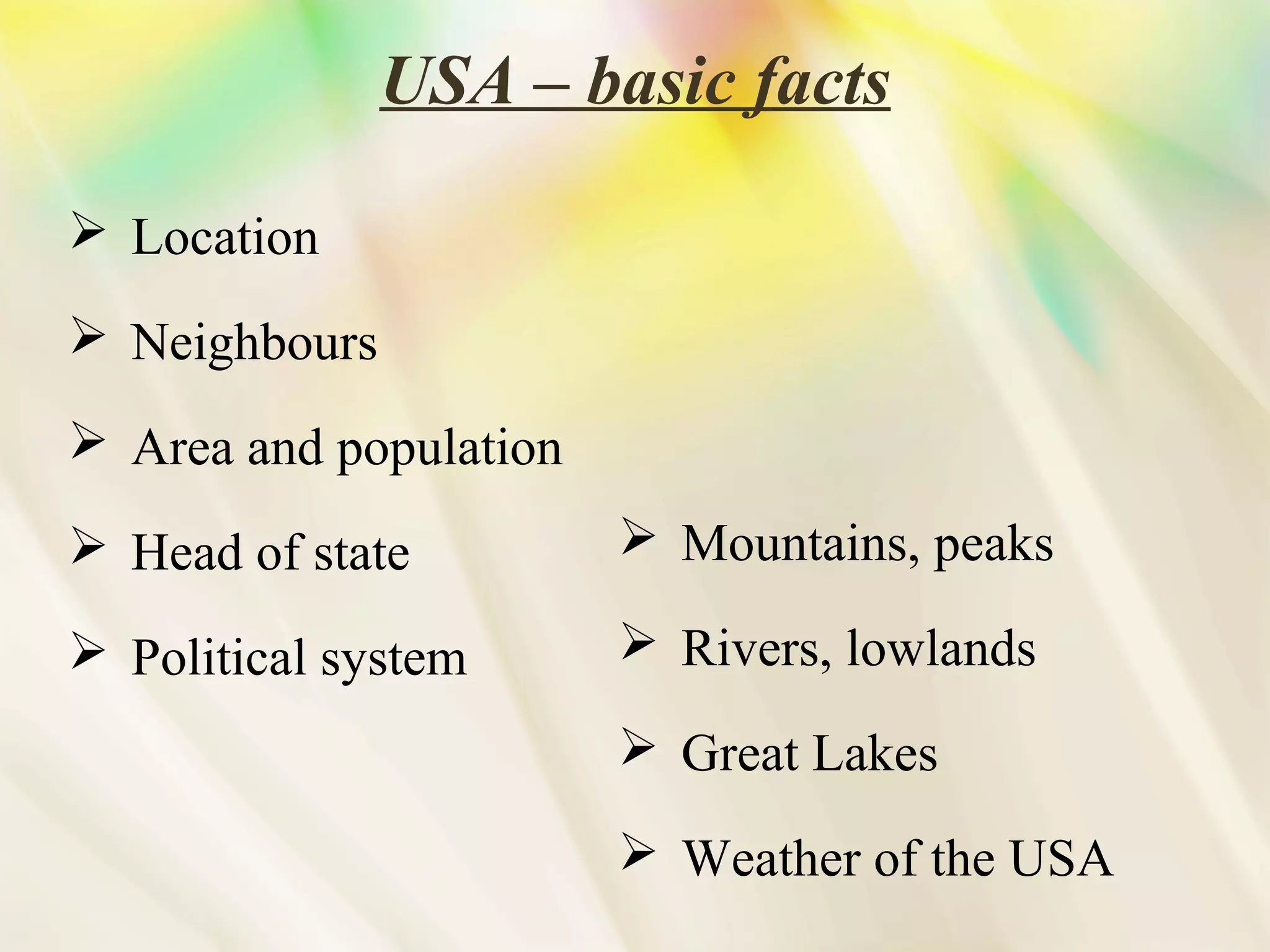 USA - basic facts | PPT
