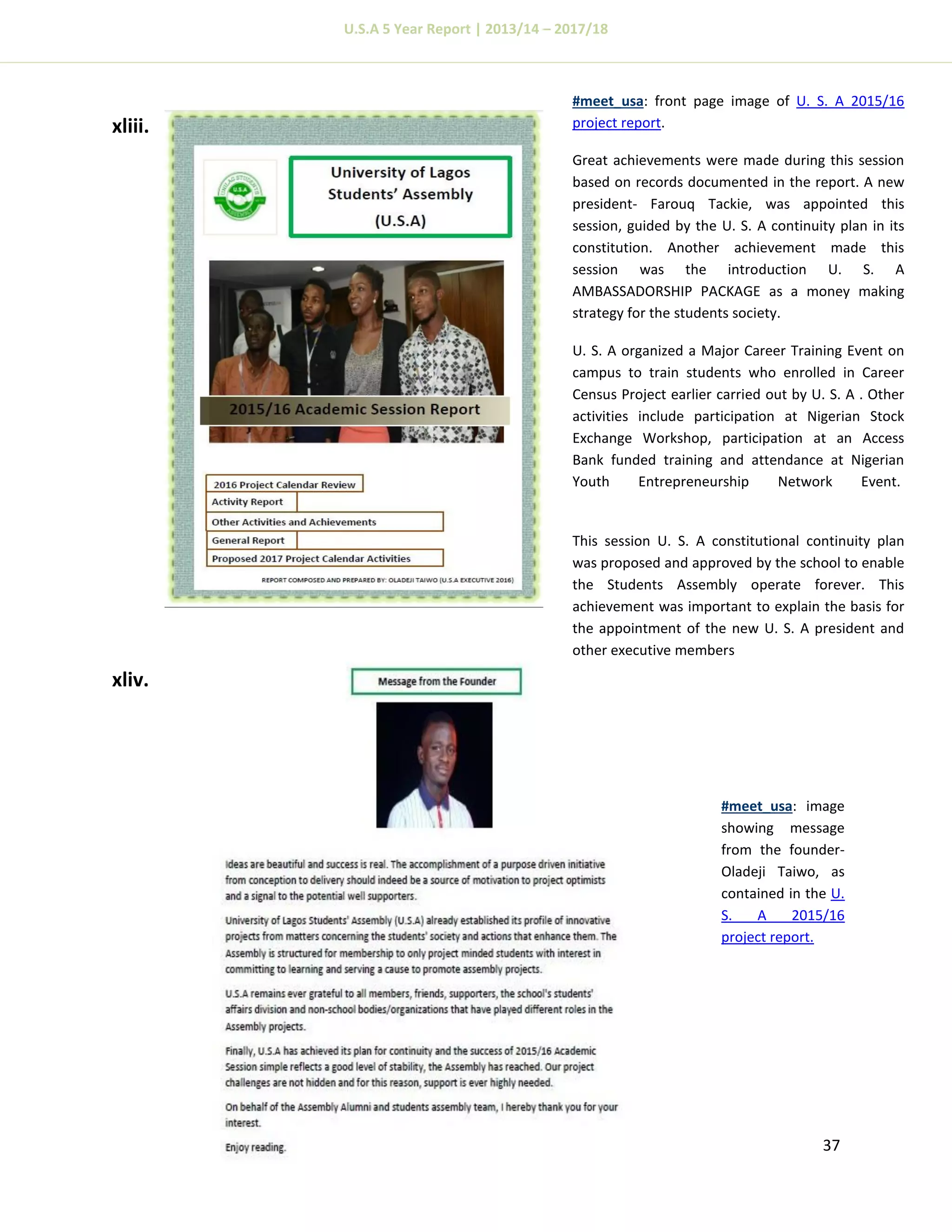 Unilag Students Assembly (U.S.A) 5 year report | PDF