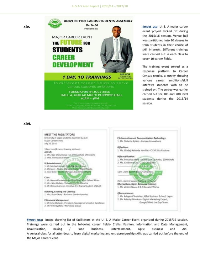 Unilag Students Assembly (U.S.A) 5 year report | PDF