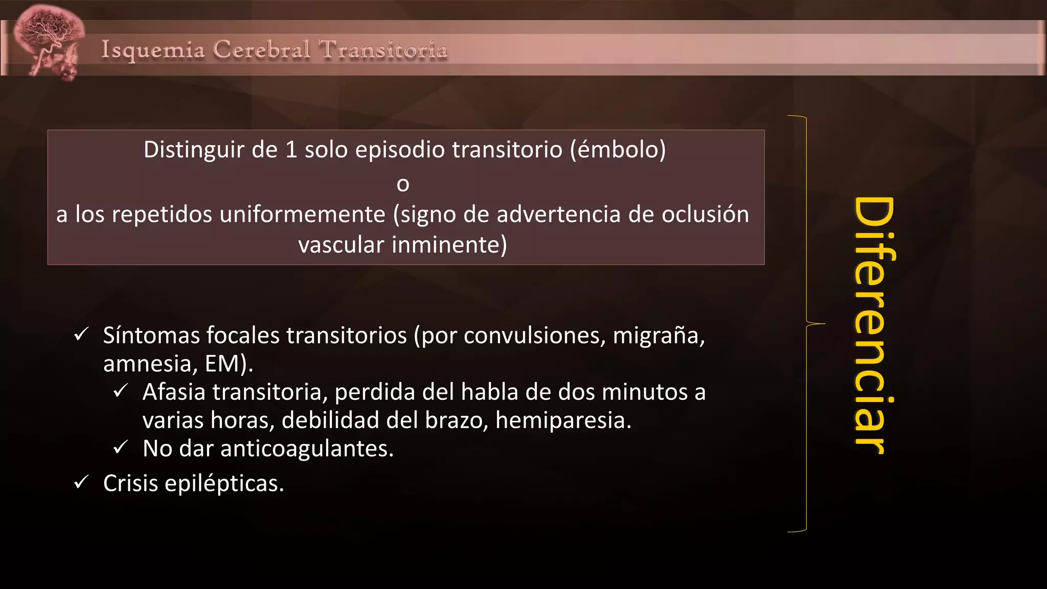 Isquemia Cerebral Transitoria Y Evc Oclusivo Pdf