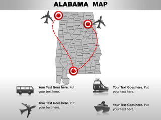 Usa alabama state powerpoint county editable ppt maps and templates | PPTX