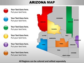 Usa arizona state powerpoint county editable ppt maps and templates | PPT