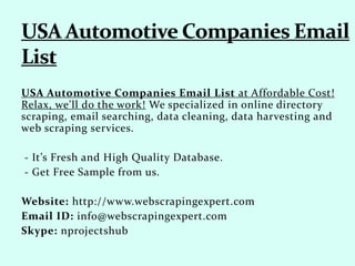 USA Automotive Companies Email List | PPTX
