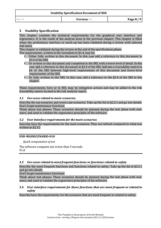 Usability specification-document-template | DOC