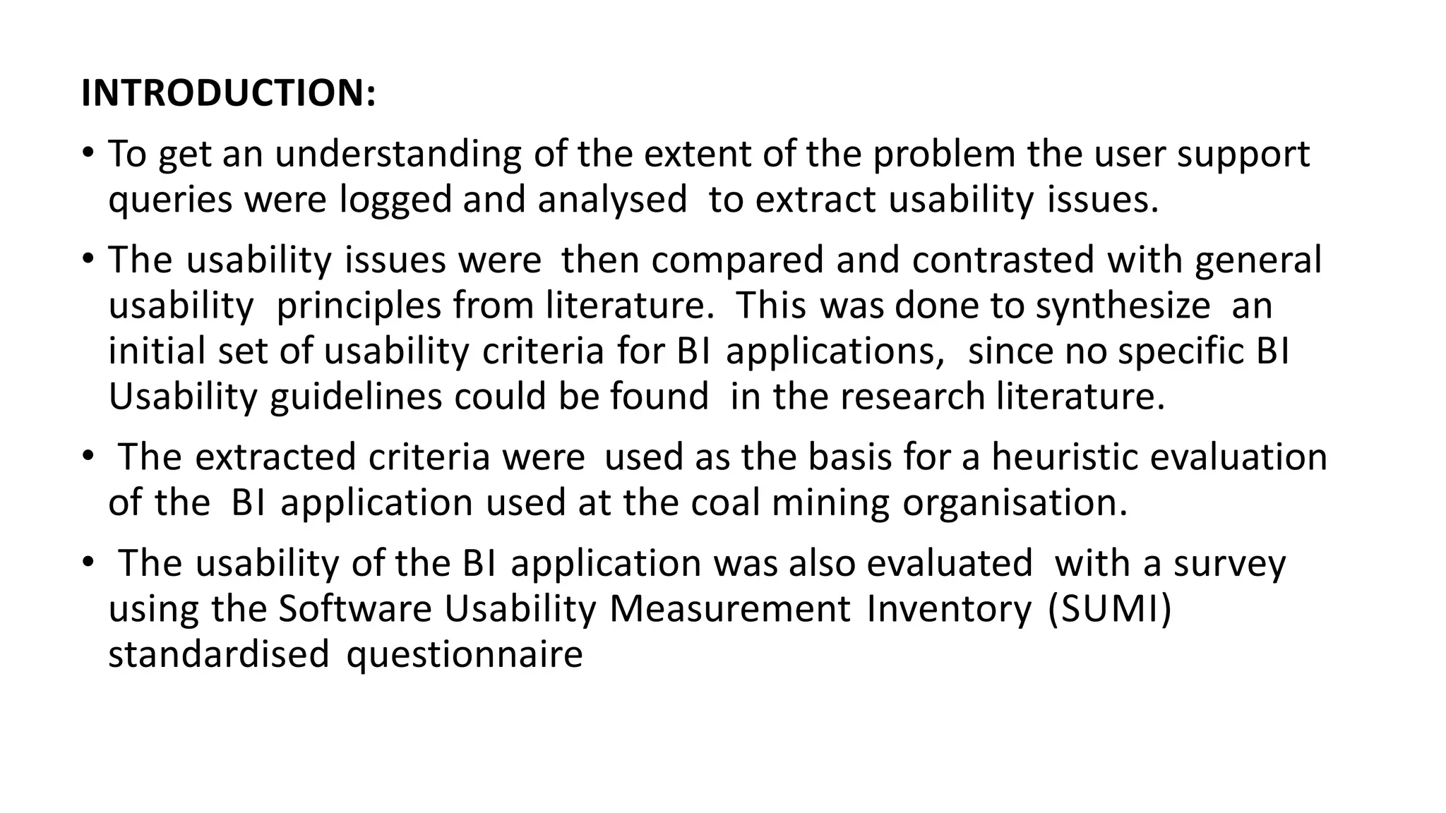 Usability Evaluation For Business Intelligence Applications Pptx Computer Software And