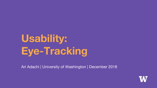 Usability & Eye-Tracking | PPT