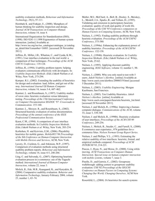 Heuristic Evaluation of User Interfaces: Exploration and Evaluation of Nielsen, J. and Molich, R ...