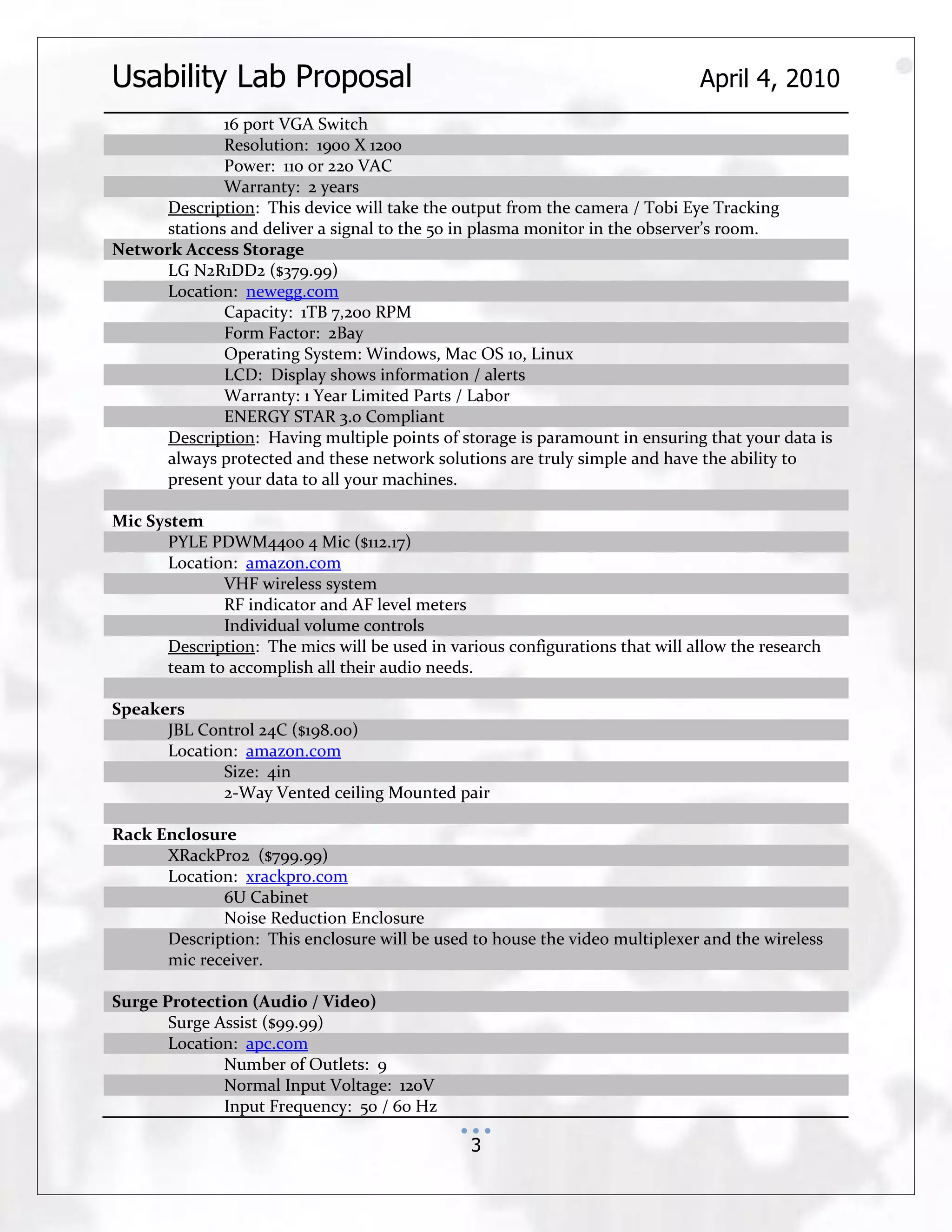 Usability lab design proposal | PDF