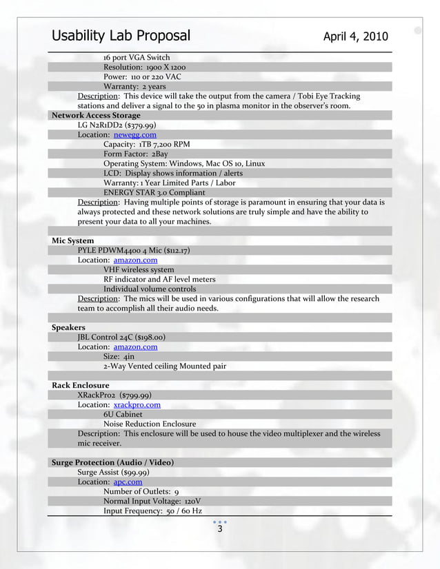 Usability lab design proposal | PDF