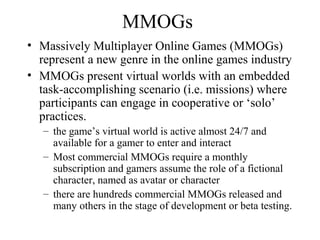 Usability of MMOGs and cultural differences | PPT