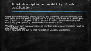 Usability of web application | PPTX