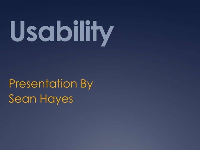 Usability Ppt | PPT