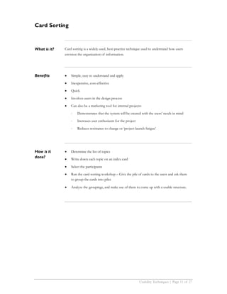 Usability Techniques | PDF