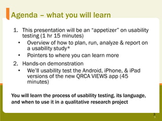 Usability Testing for Qualitative Researchers - QRCA NYC Chapter event ...