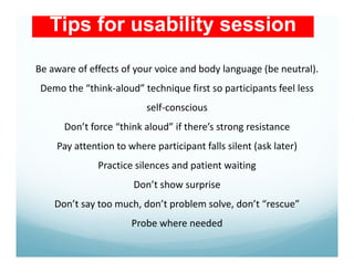 Usability testingsp13 [compatibility mode] | PPT