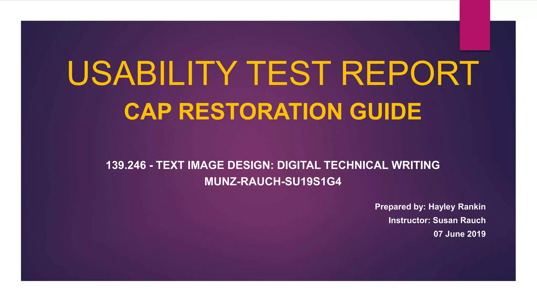 Usability test report | PPT