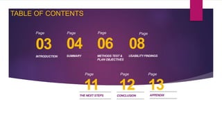 Usability test report | PPT