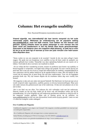 Usabilityweb magazine nr 1 | PDF