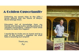 Benji's Buns USA Business Plan - July 2024 | PPT