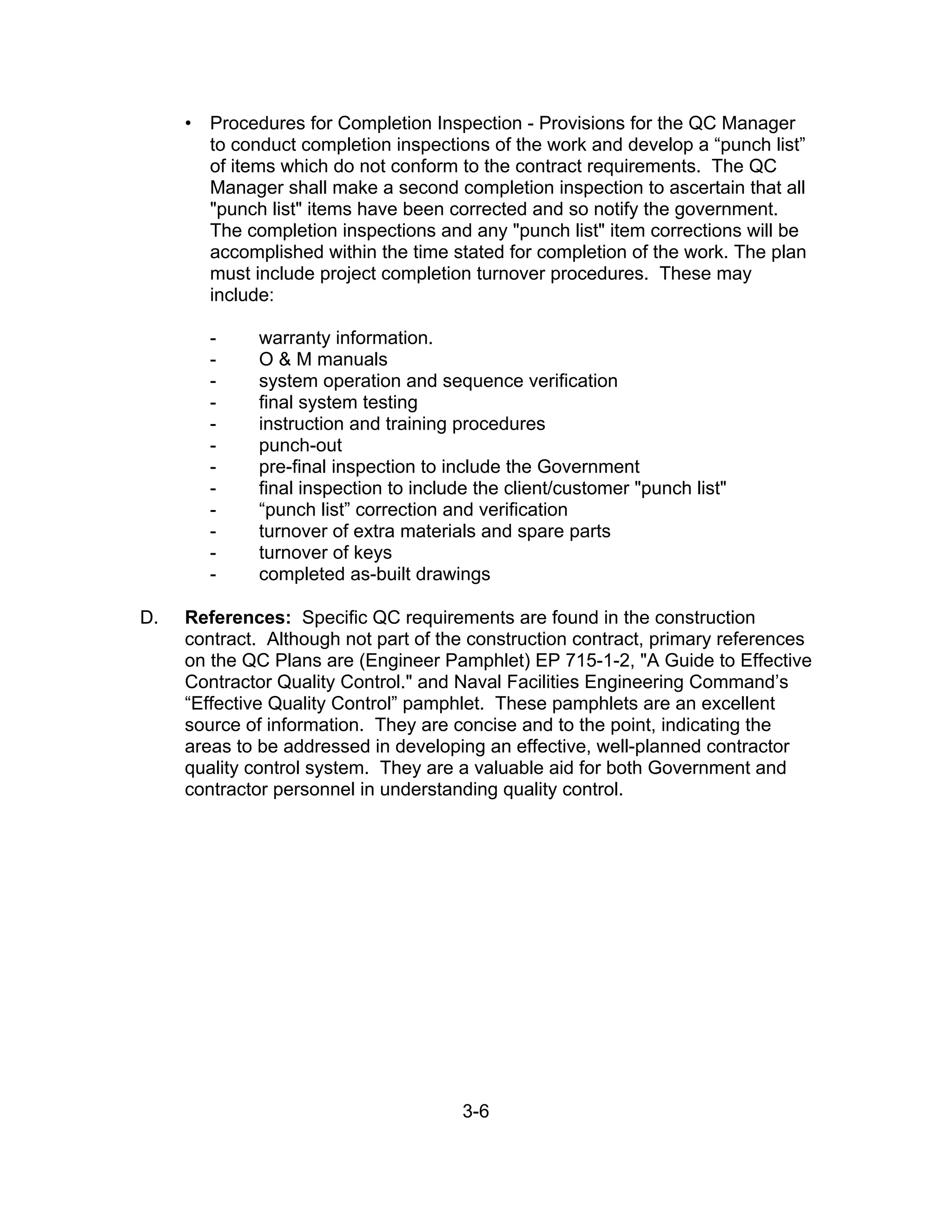 USACE Construction Quality Management manual | PDF