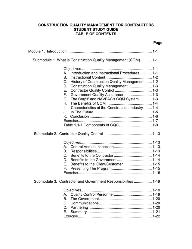 USACE Construction Quality Management manual | PDF