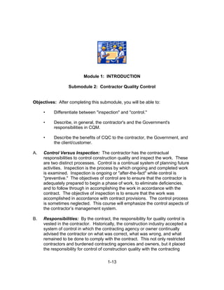 USACE Construction Quality Management manual | PDF