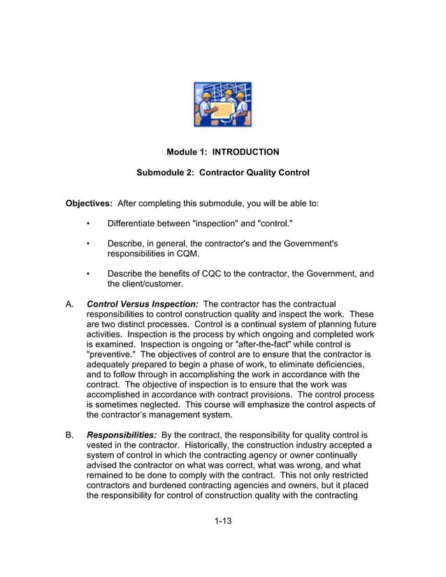 USACE Construction Quality Management manual | PDF