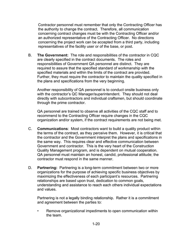 USACE Construction Quality Management manual | PDF