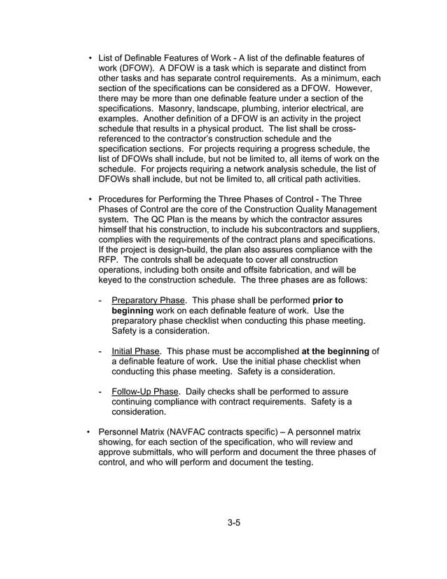 USACE Construction Quality Management manual | PDF