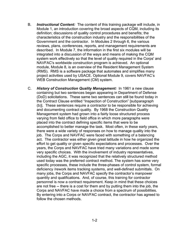 USACE Construction Quality Management manual | PDF