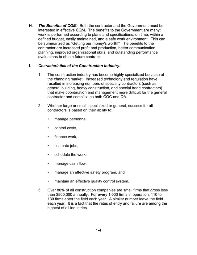 USACE Construction Quality Management manual | PDF