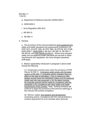 Usace safety manual 385 1-1 | PDF