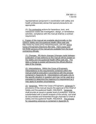 Usace safety manual 385 1-1 | PDF