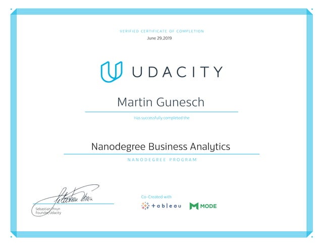Udacity Nanodegree Business Analytics | PPT