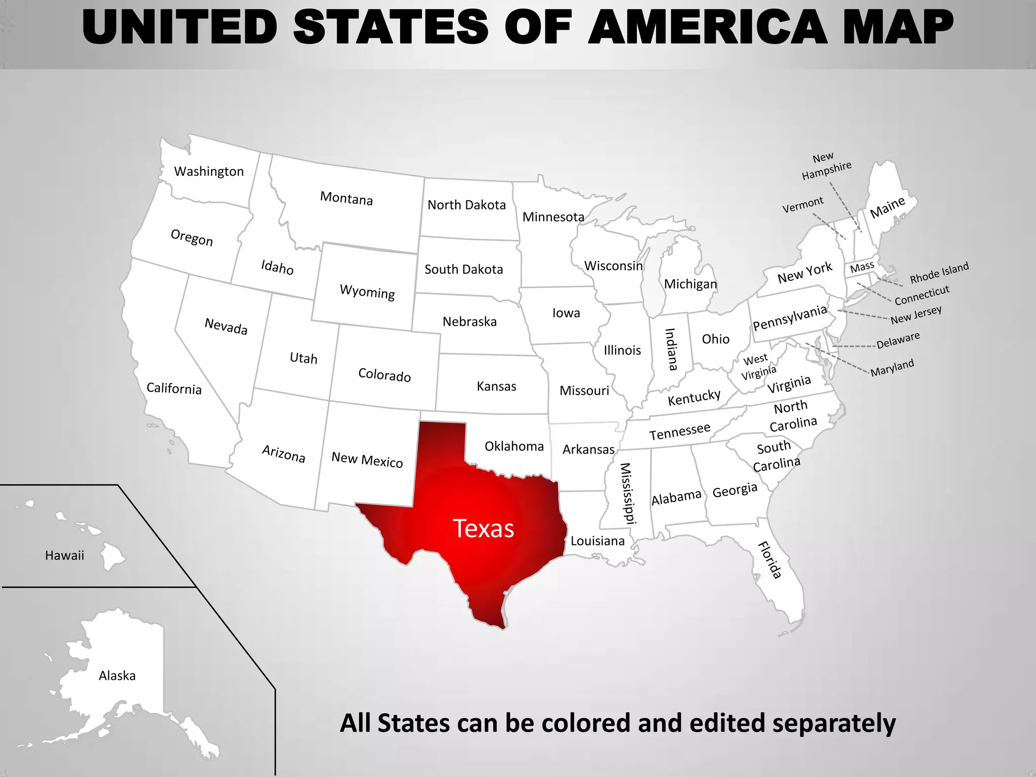 Usa country editable powerpoint maps with states and counties | PPTX