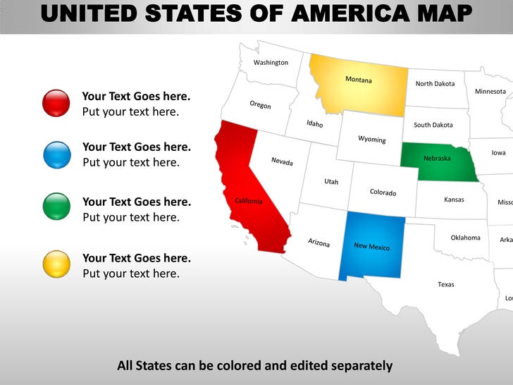 Editable Us Map For Powerpoint Free - Map